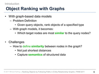 Ranking Objects by Following Paths in Entity-Relationship Graphs (PhD Workshop at CIKM) | PPT