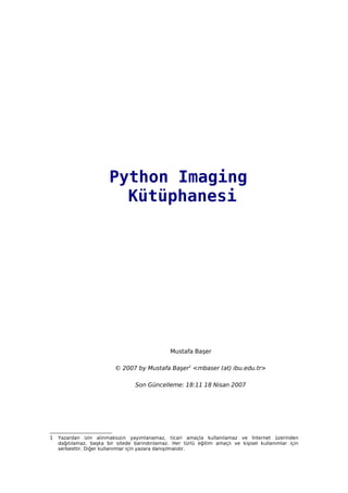 Python Image Kütüphanesi | PDF