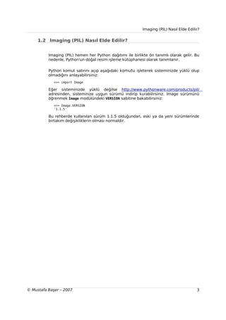Python Image Kütüphanesi | PDF