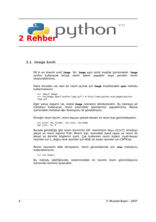 Python Image Kütüphanesi | PDF