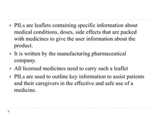 Patient information leaflets,about disease or drugs,second pharmD ...