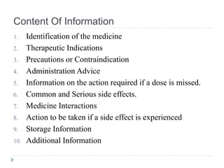 Patient information leaflets,about disease or drugs,second pharmD ...