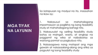 FILILINO SA PILING LARANG. FEASIBILITY STUDY. | PPTX