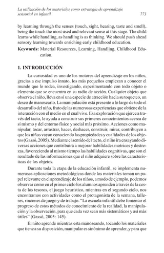 Utilización de materiales como estrategia de aprendizaje sensorial | PDF