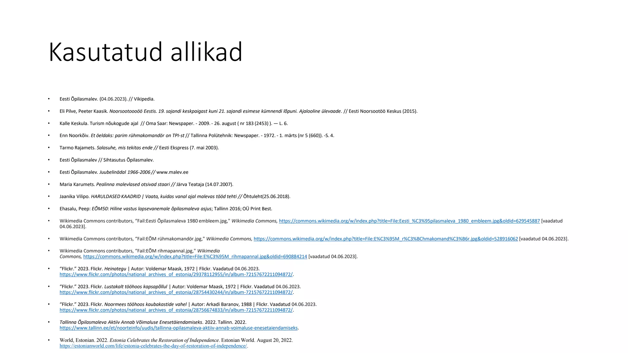 Õpilasmaleva areng Eestis | PPTX