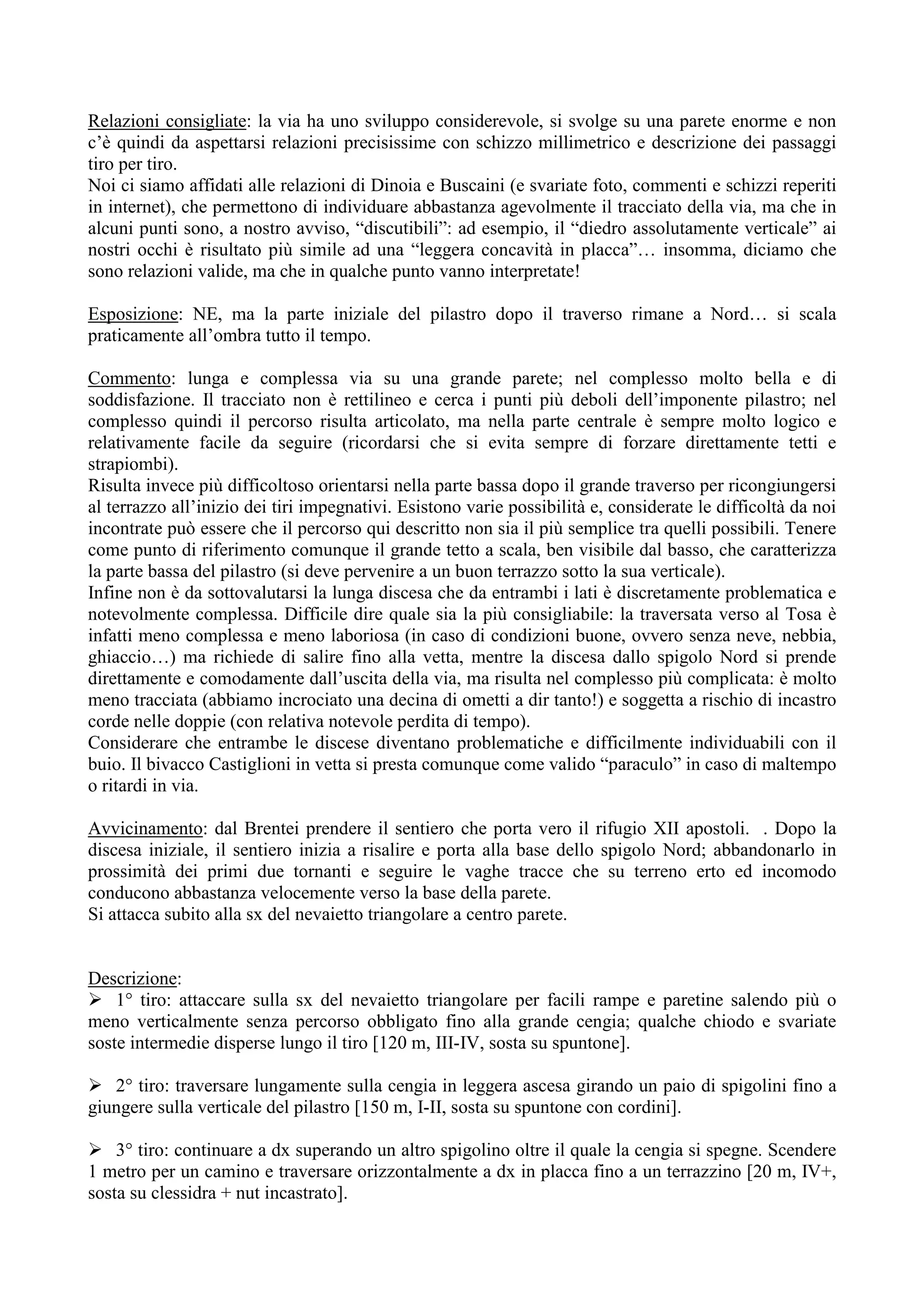 Pilastro dei francesi, crozzon di brenta parete nord est | PDF