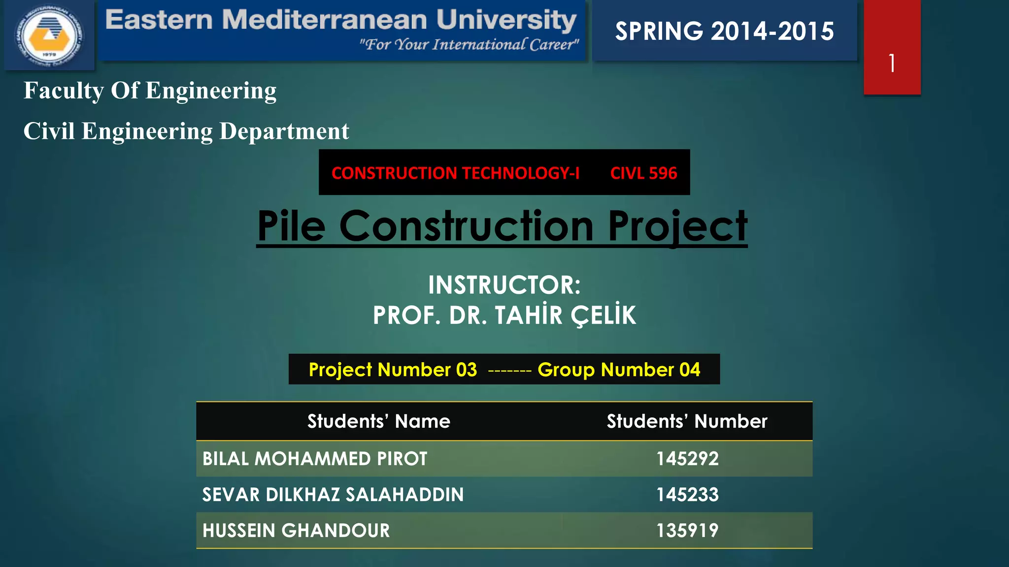 Pile Foundation presentation | PPTX