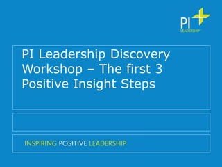Leadership Discovery Workshop | PPT