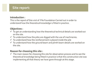 Pile Foundation and beams site report | PDF