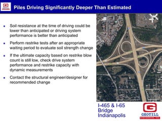 Pile driving problems and solutions by Dr. Malek Smadi of GEOTILL | PDF