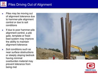 Pile driving problems and solutions by Dr. Malek Smadi of GEOTILL | PDF