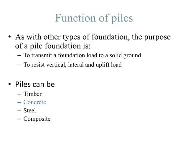 Pile foundation ppt | PPTX