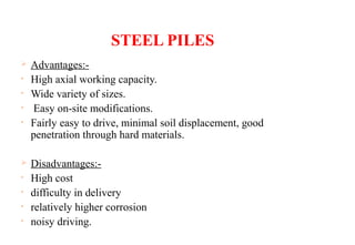 TYPES OF PILE FOUNDATION & APPLICATIONS | PPT