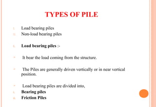 TYPES OF PILE FOUNDATION & APPLICATIONS | PPT