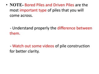 PILE FOUNDATION (basics) | PPTX