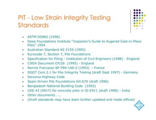 Pile integrity testing for monitoring pile construction | PDF