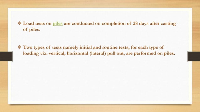 Pile load test ppt | PPTX | Civil Engineering Industry | Industries