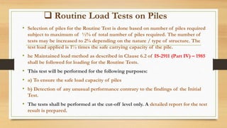 Pile load test ppt | PPTX