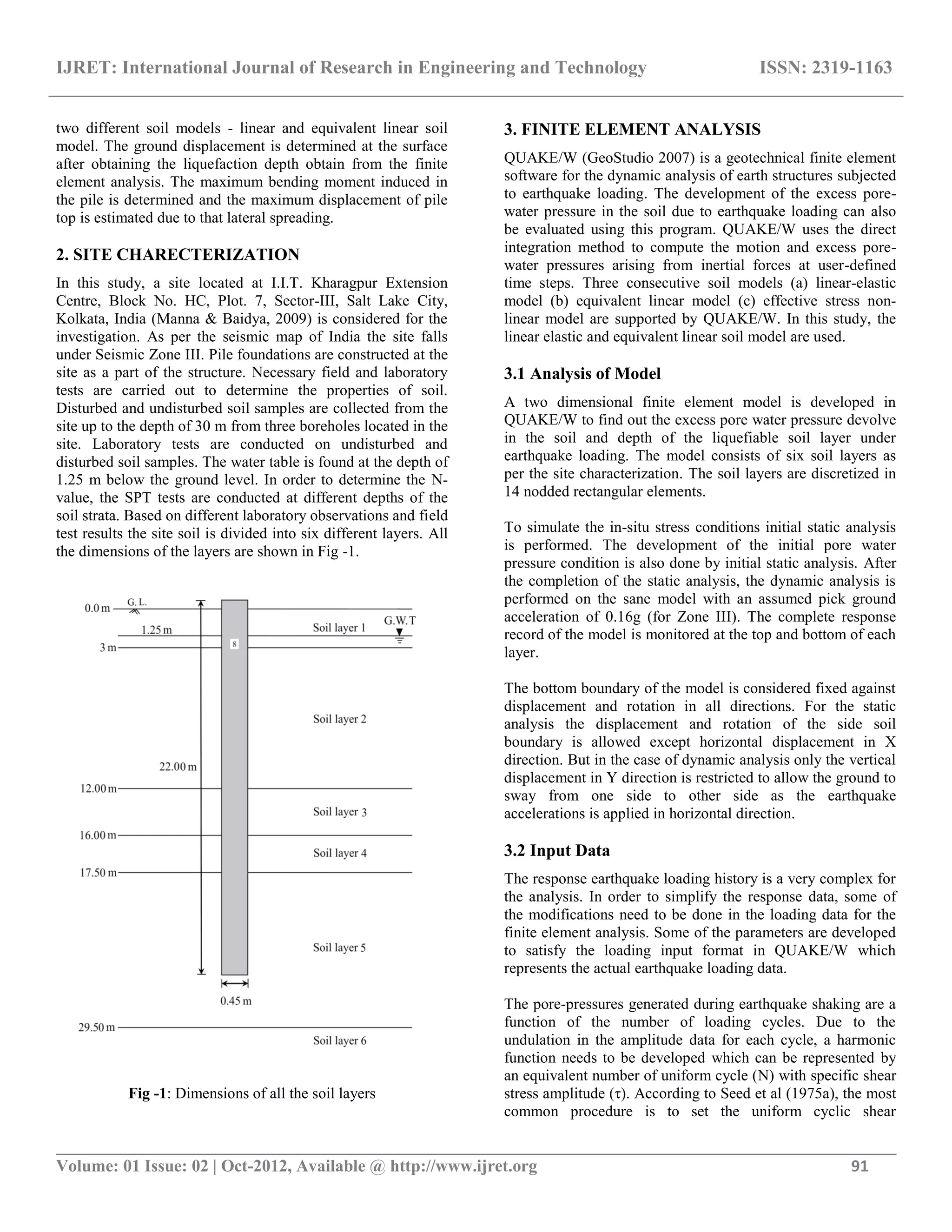 Pile response due to earthquake induced lateral spreading | PDF