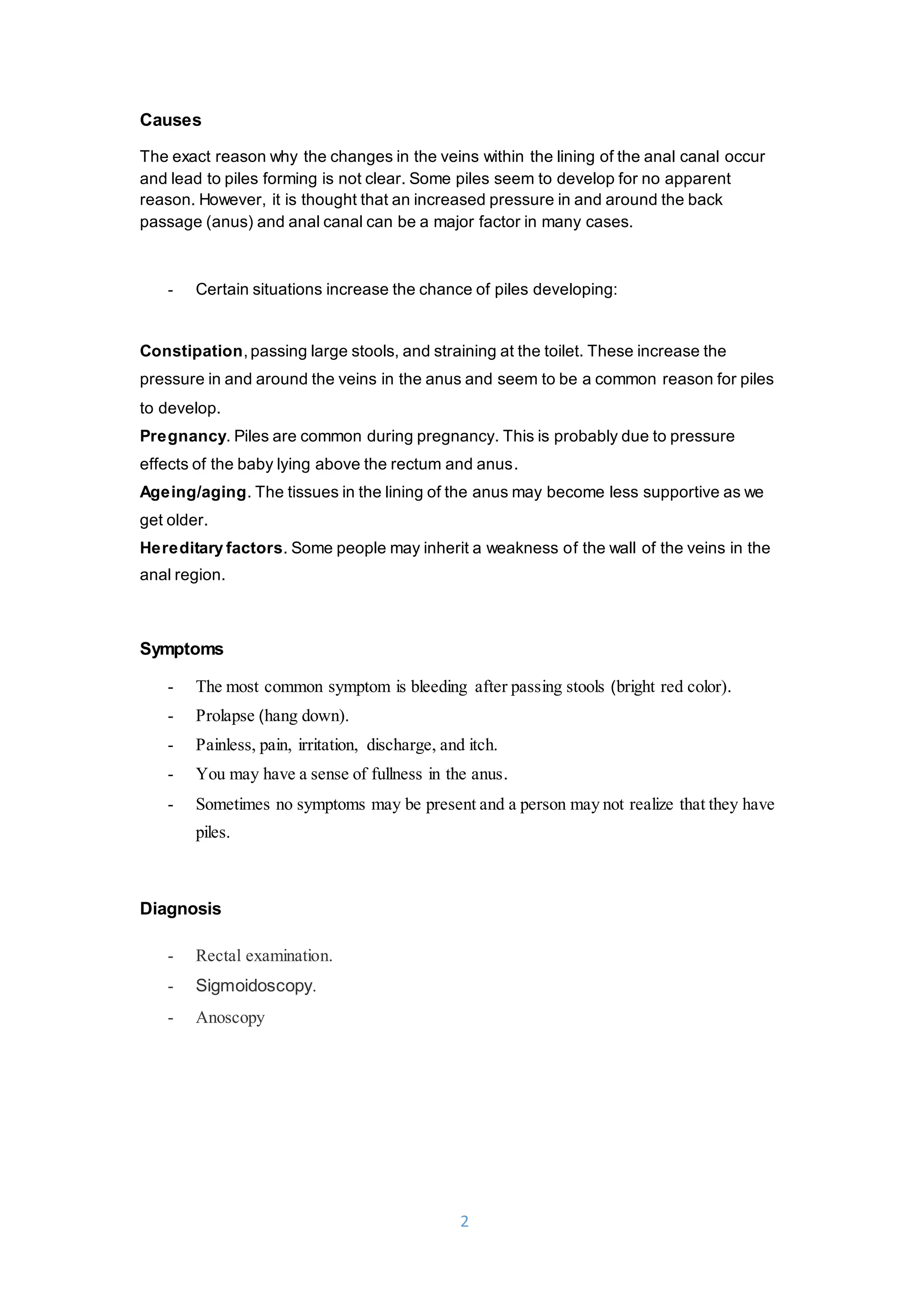 Piles - Hemorrhoids | DOCX