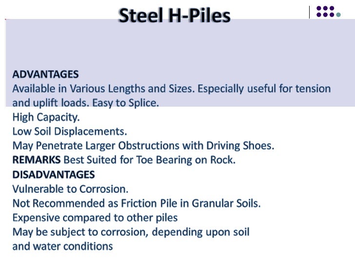 Piles types presentation