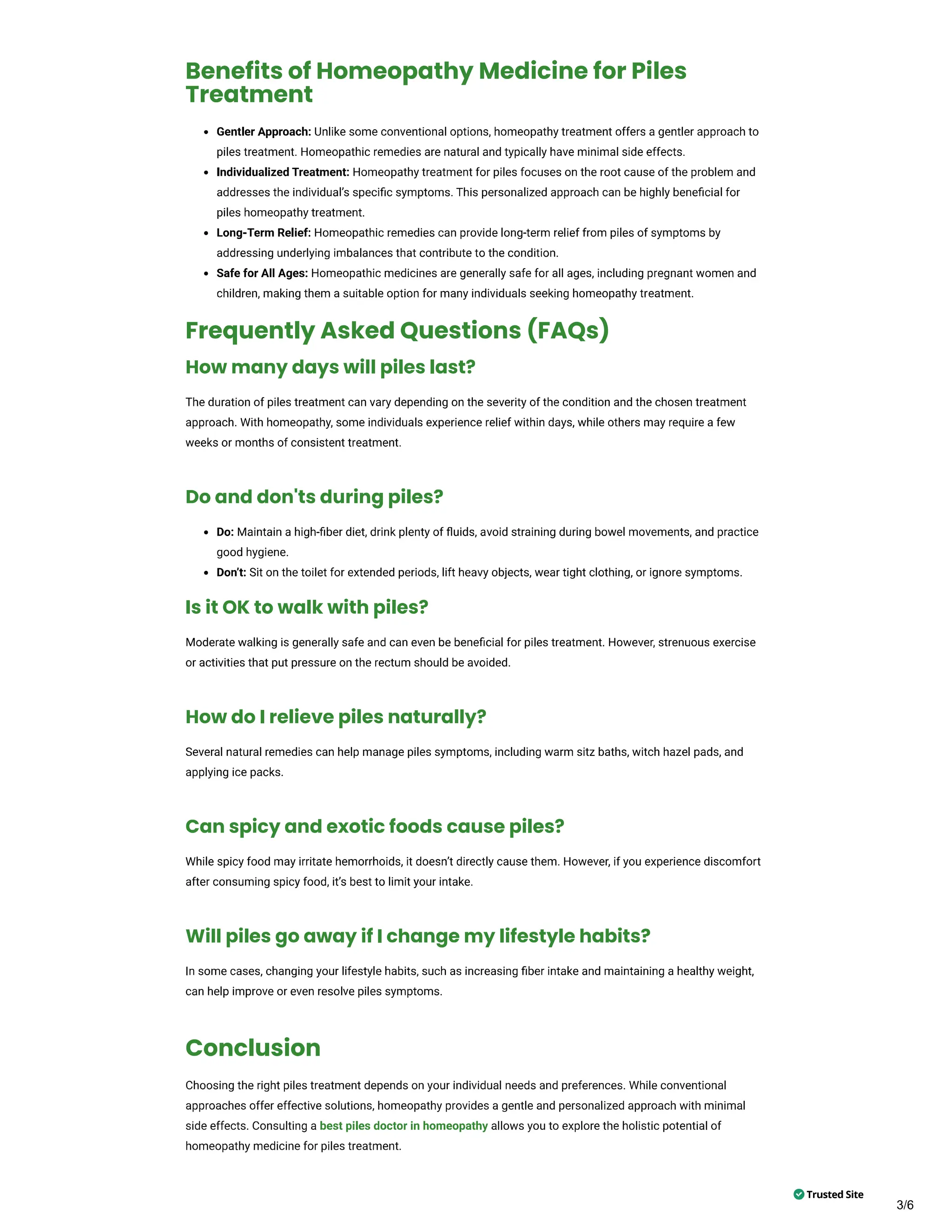 Benefits of Homeopathy Medicine for Effective Piles Treatment | PDF