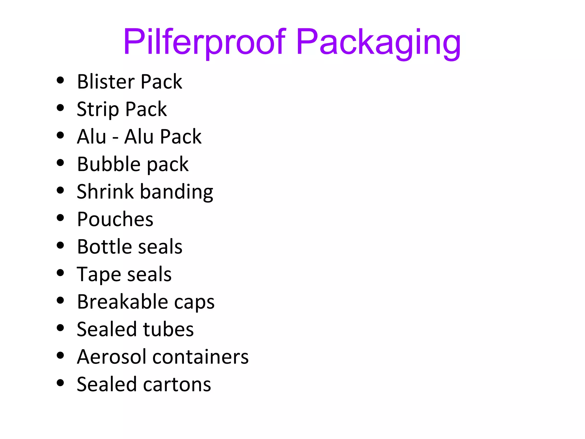 Pilferproof packaging | PPT