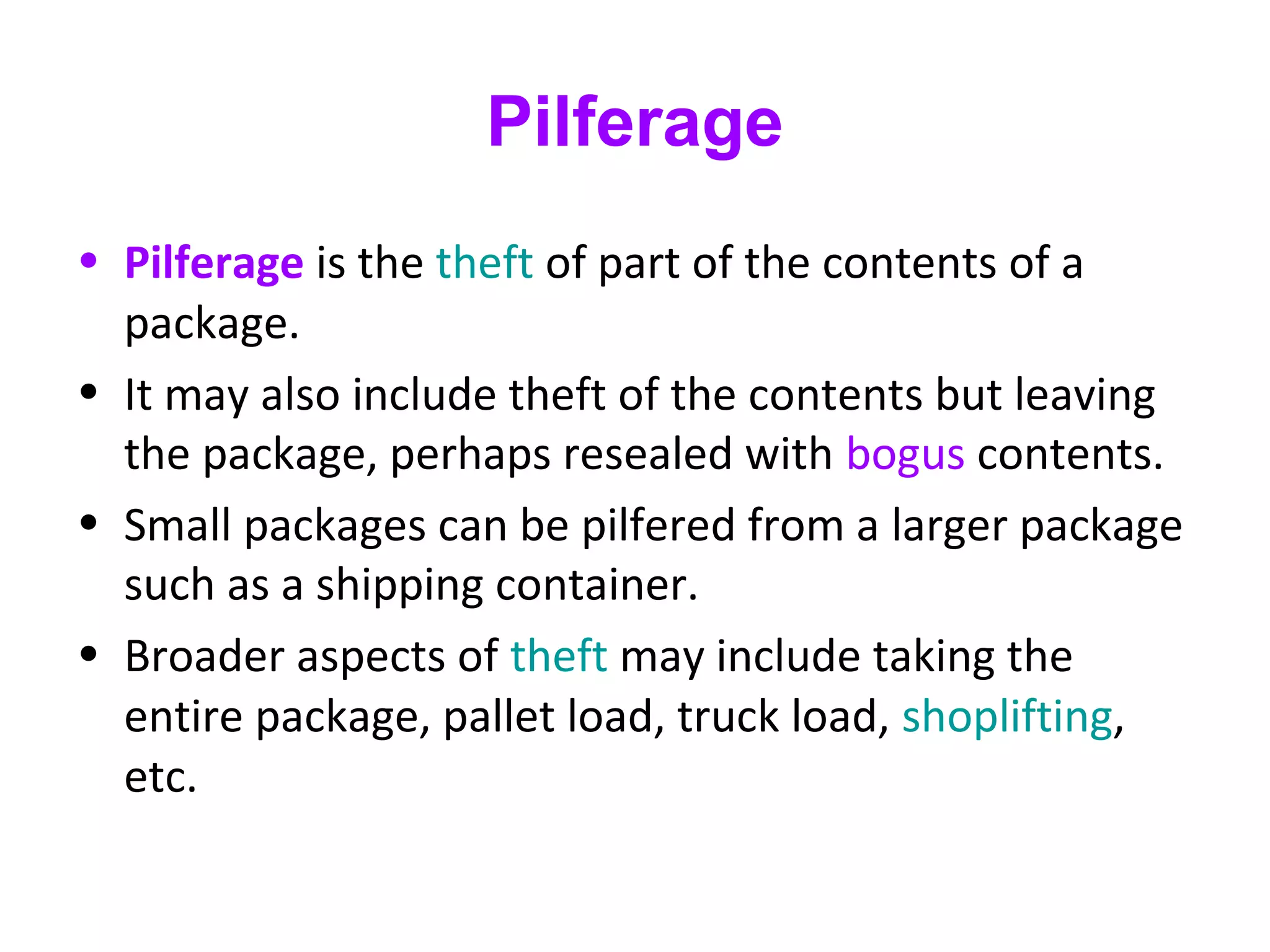 Pilferproof packaging | PPT