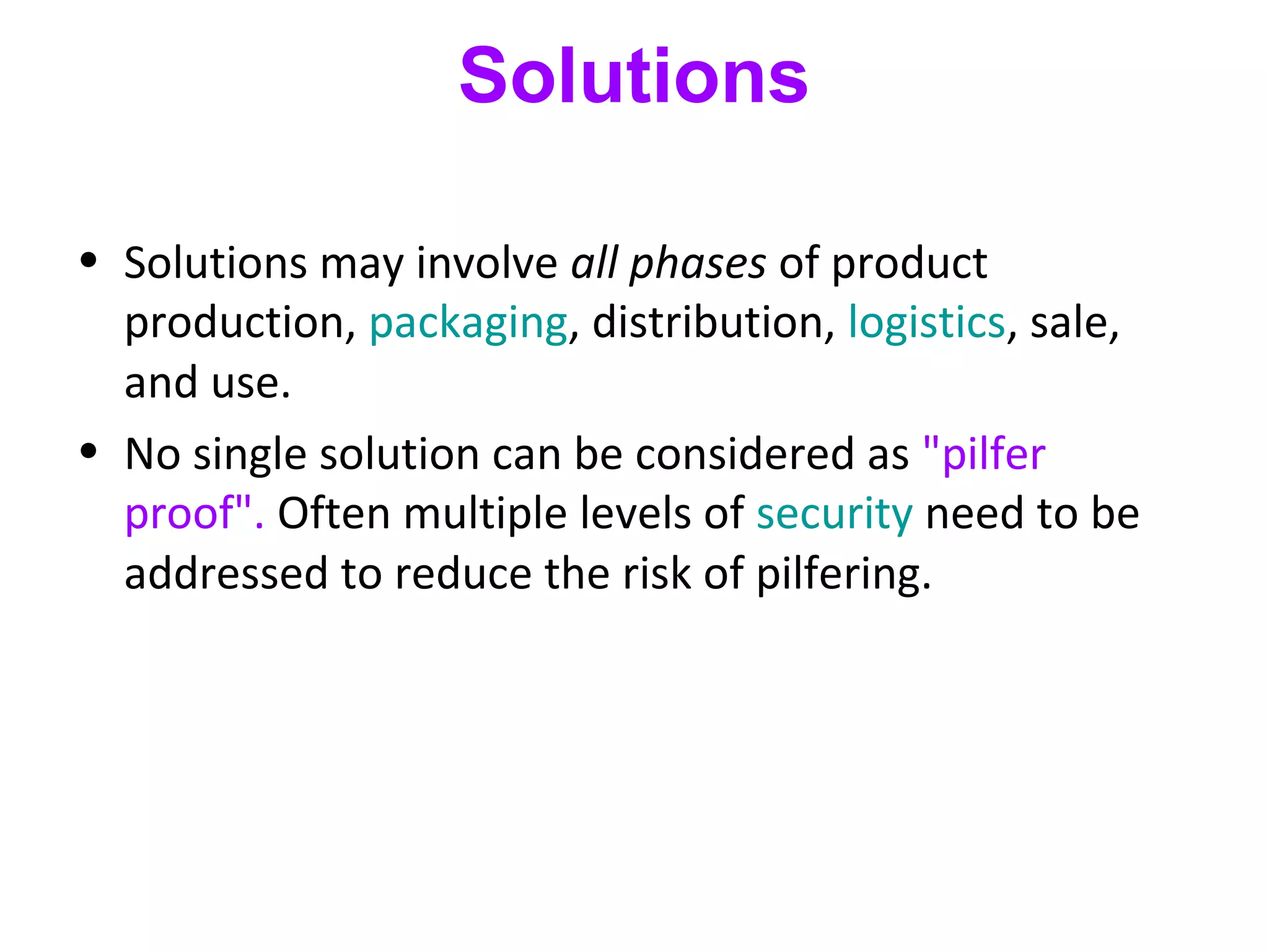 Pilferproof packaging | PPT