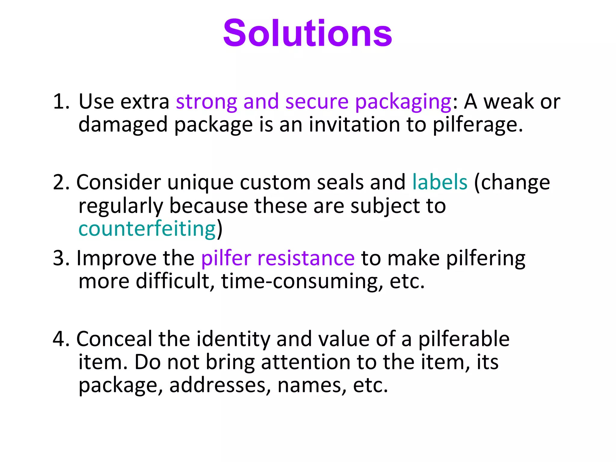 Pilferproof packaging | PPT