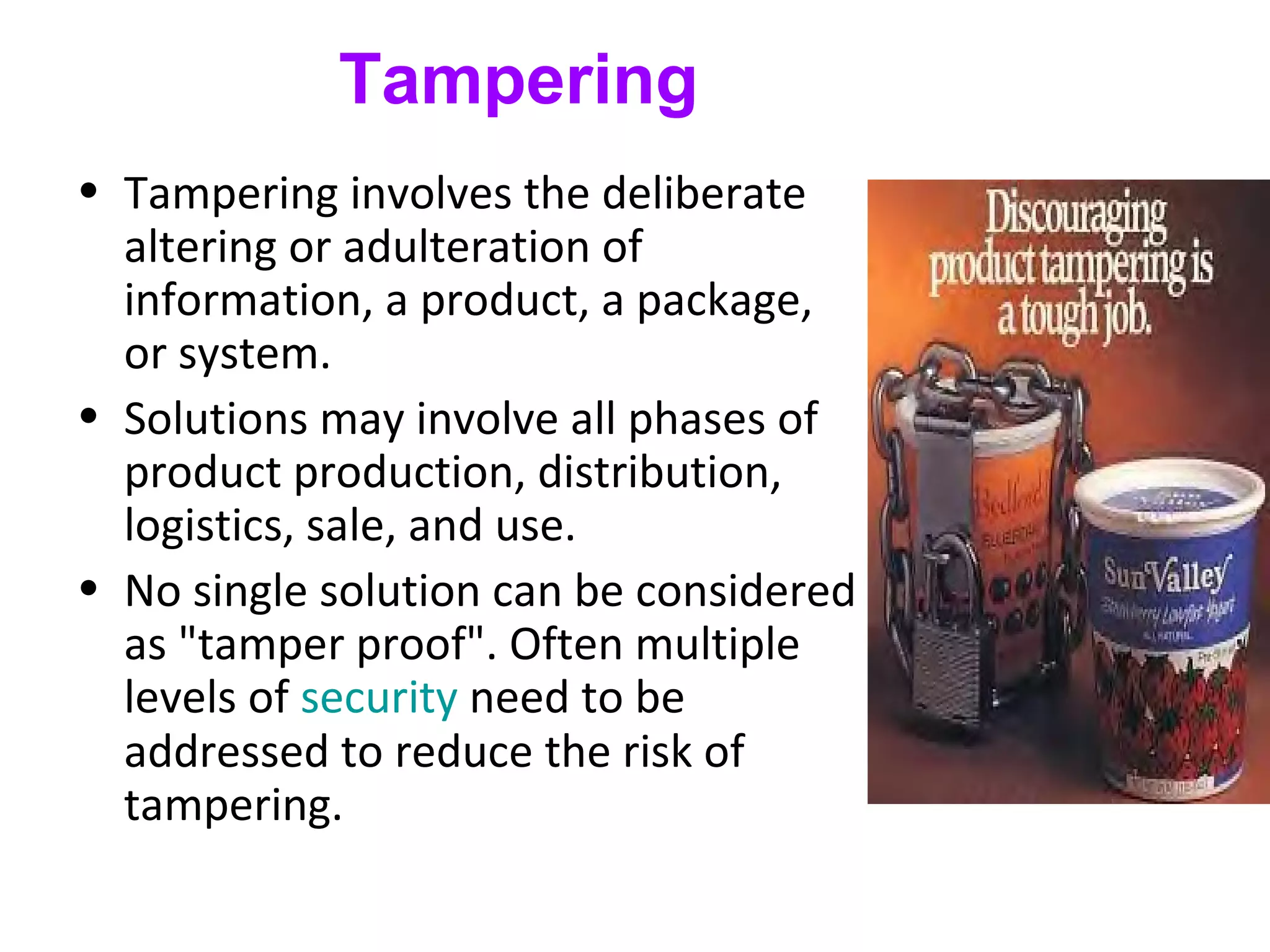 Pilferproof packaging | PPT