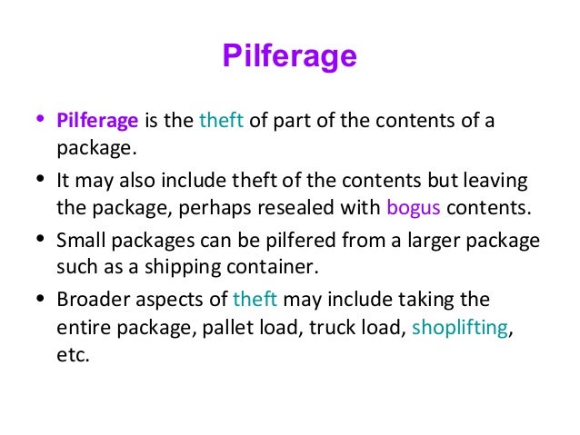 Pilferproof packaging