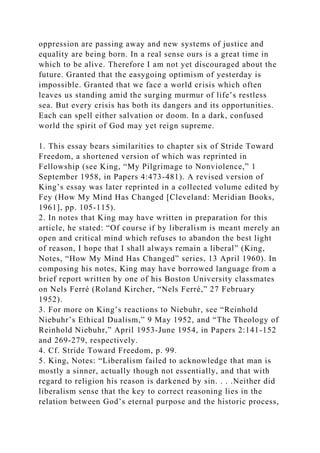 Pilgrimage to Nonviolence” Martin Luther King, Jr., published .docx