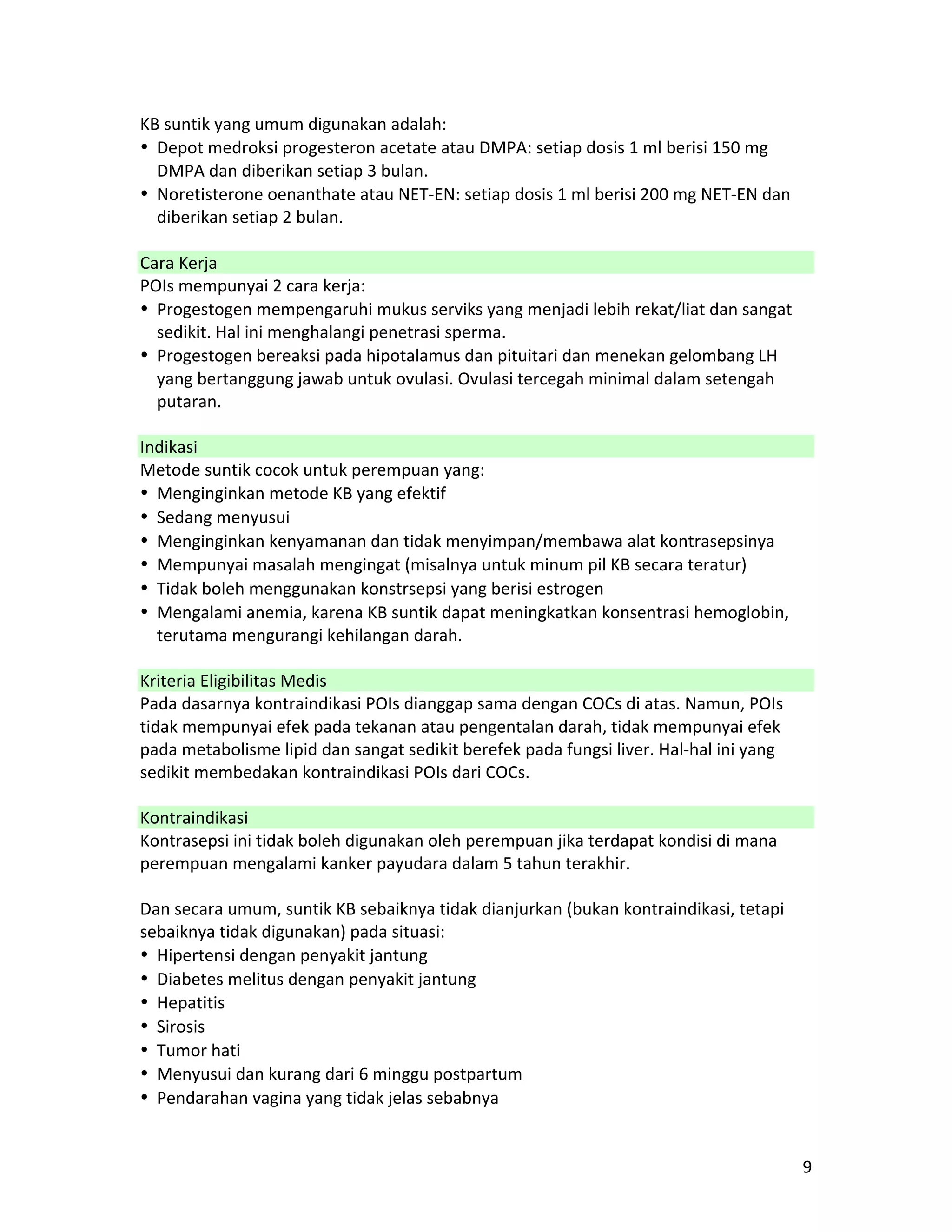 Pilihan Metode Kontrasepsi | PDF