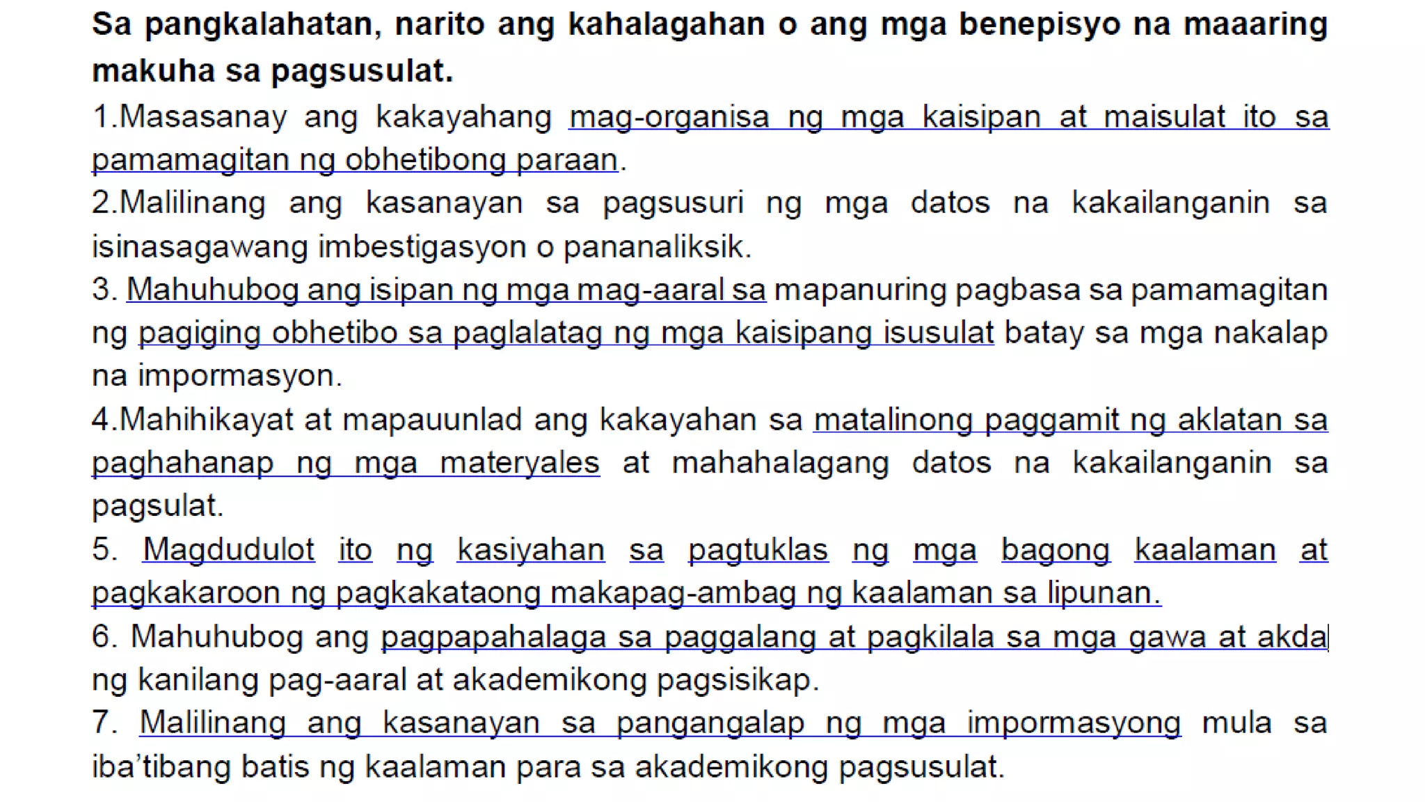 Piling Larang Akademik - Lesson 1 - Katuturan ,Layunin at Kahalagahan ng Pagsulat - STUDENTS ...