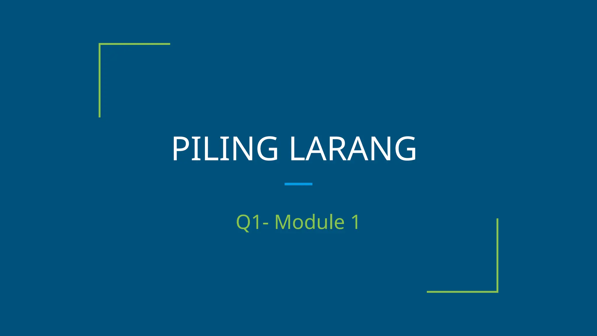 Piling Larang module 1- Ibat-ibang sulation sa asignaturang Filipino sa ...