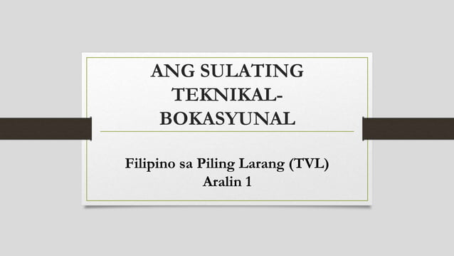 Filipino sa Piling Larang Tech Voc Pagsulat | PPTX