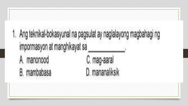 Filipino sa Piling Larang Tech Voc Pagsulat | PPTX