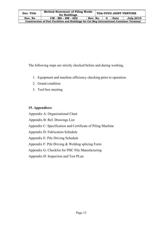 Piling work method statement cm- ms- bw - 002 | DOC