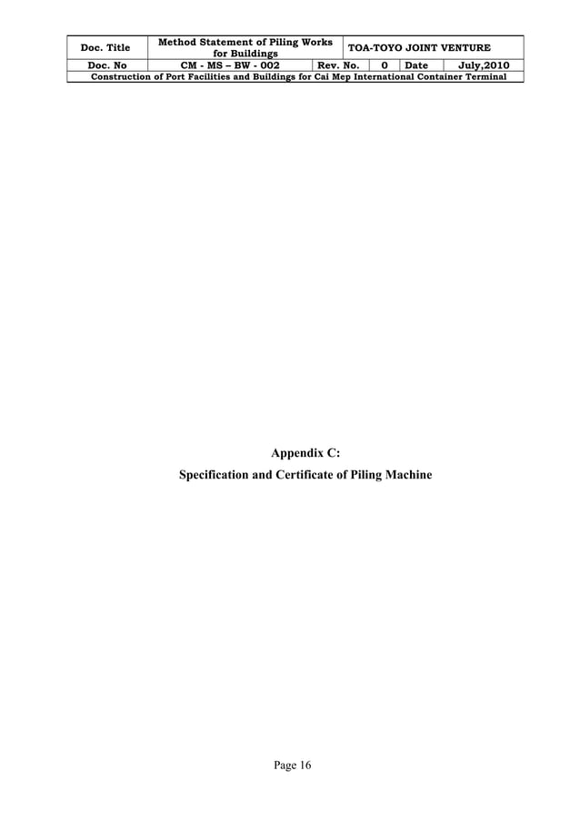 Piling work method statement cm- ms- bw - 002 | DOC