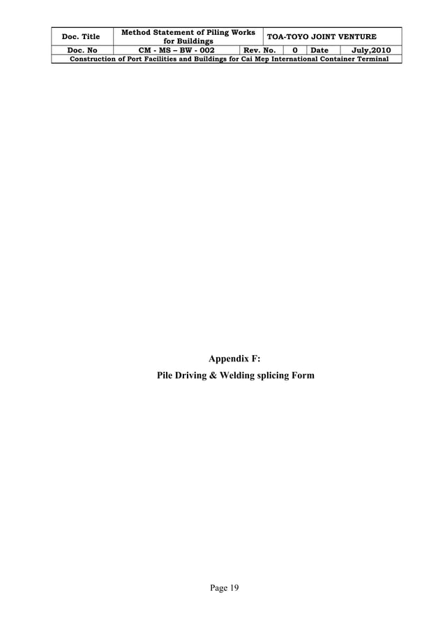 Piling work method statement cm- ms- bw - 002 | DOC