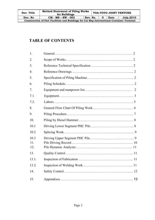 Piling work method statement cm- ms- bw - 002 | DOC