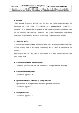 Piling work method statement cm- ms- bw - 002 | DOC