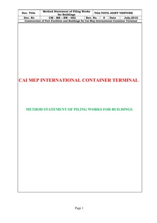 Method Statement For Rc Pile Piling Works Rev 01pdf - vrogue.co