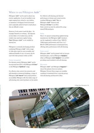 Pilkington glass range_&_datasheet | PDF