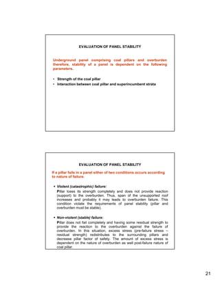 Pillar design in coal mines | PDF
