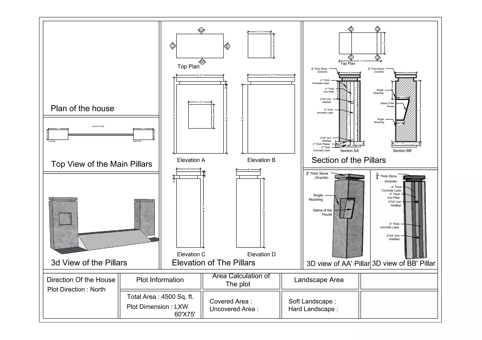 Pillar drawing & concreate bloclk | PDF