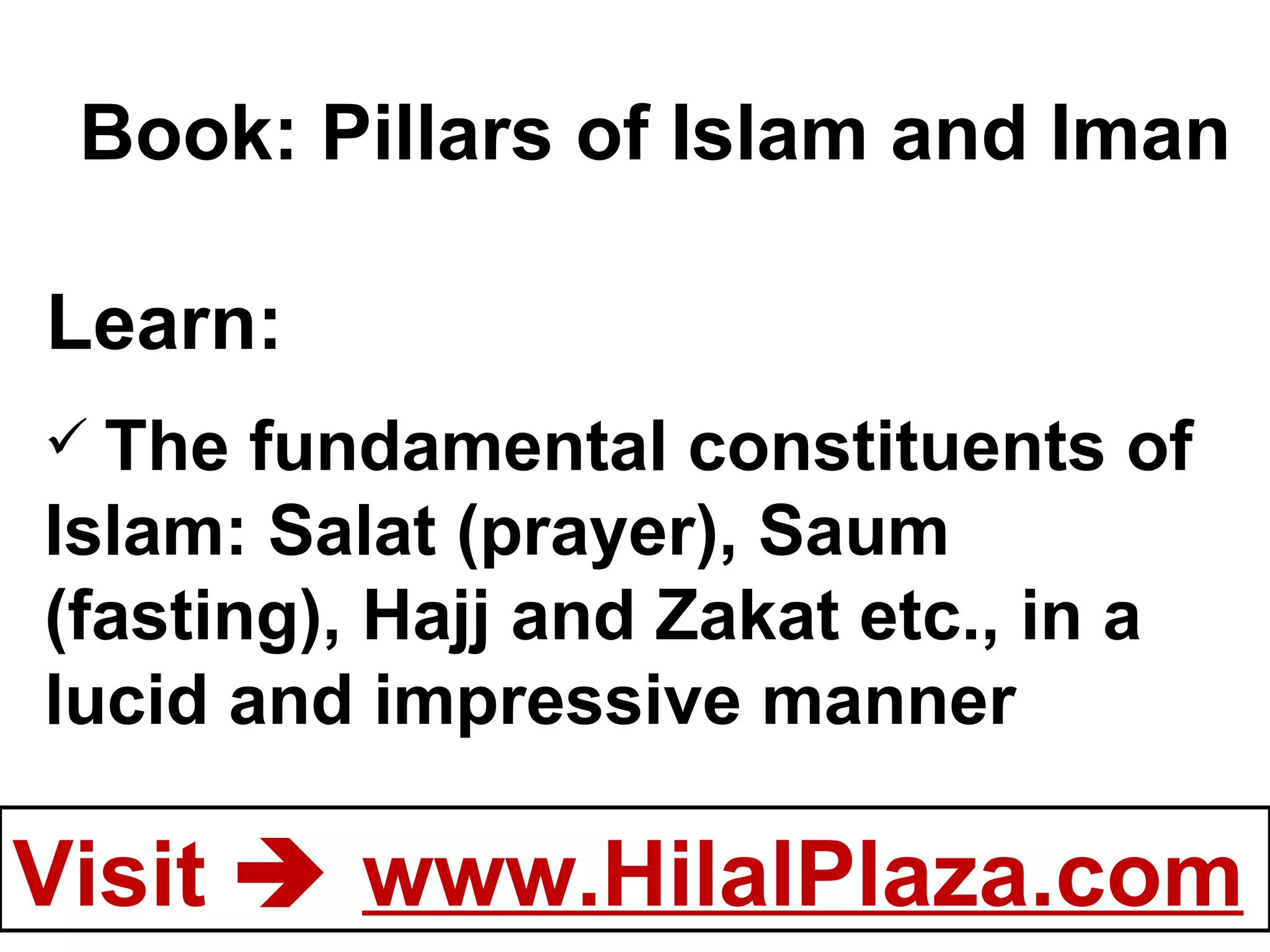 Pillars of Islam and Iman | PPT