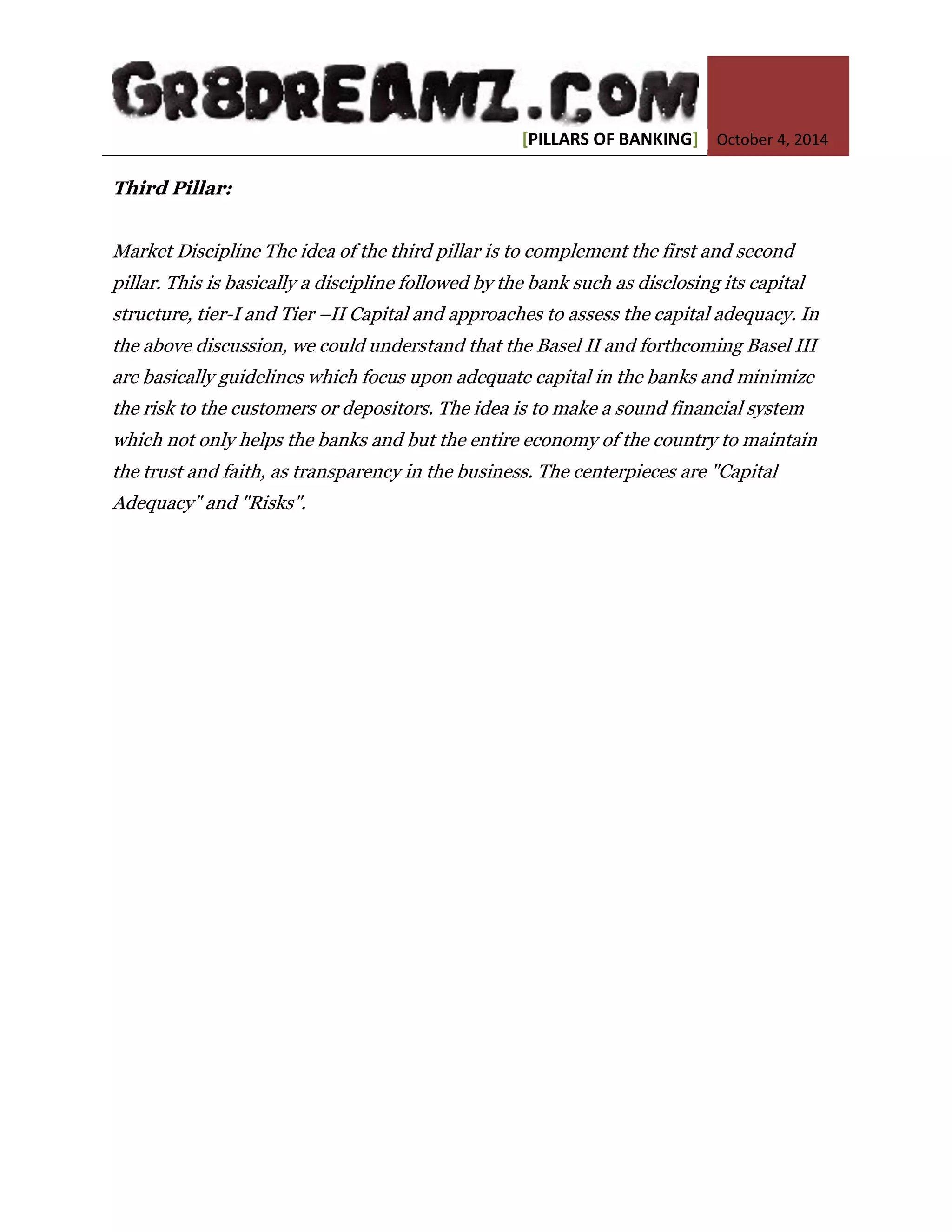 Pillars of banking | PDF