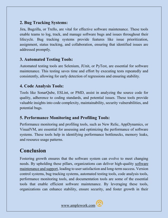 Pillars of Effective Software Maintenance and Support Stability, Security, and Growth.pdf ...